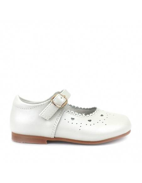 Zapatos Merceditas Niña color Beige Perla | Calzados Elche