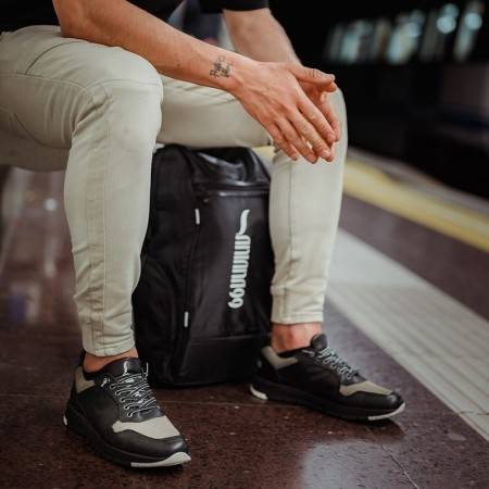 Zapatillas Piel RAY-Z Negra - Made in Spain - Santana99